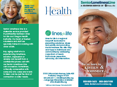 2024 Lines for Life Senior Loneliness Line Trifold - Senior Loneliness Line